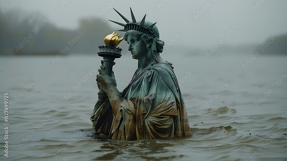 The Statue of Liberty sits with a new posture in floodwaters, America's ...