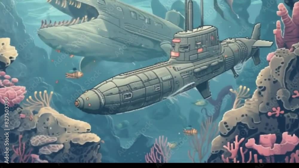 An animation illustrating a deep-sea exploration mission, with detailed ...