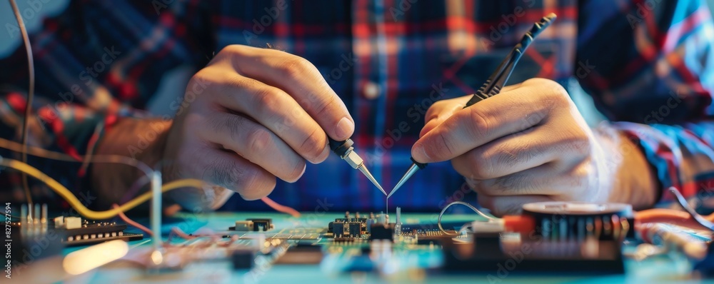 Innovative Electrical Engineer Testing Electronic Devices for Optimal ...