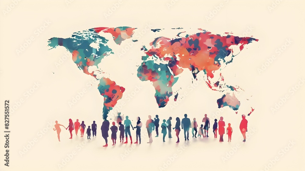 Global Population Growth Infographic with World Map Stock Photo | Adobe ...