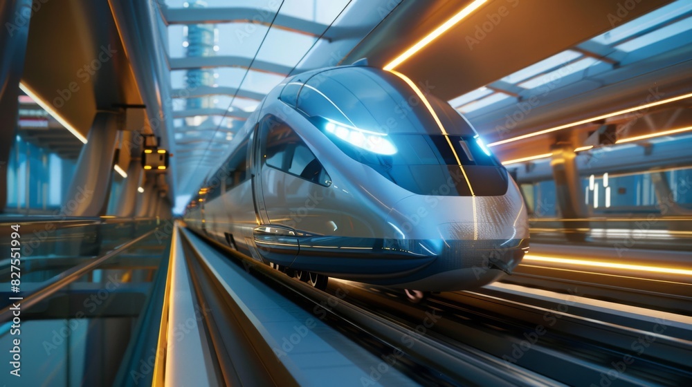 a magnetic levitation (maglev) train floating effortlessly above the ...