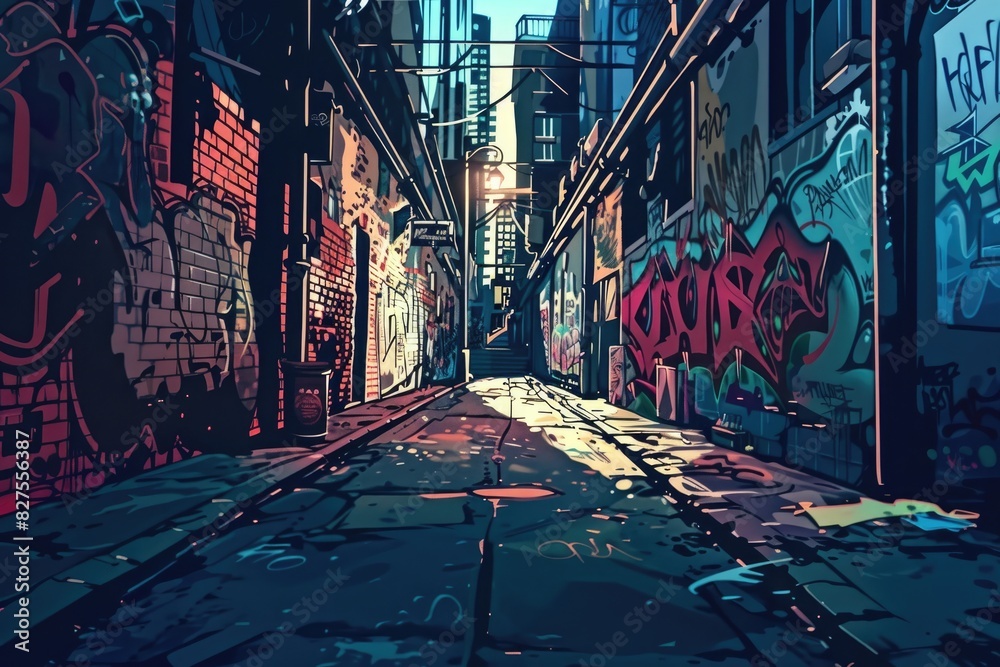 Graffiti Alleyway A Vibrant Urban Tale of Street Art and Creative ...
