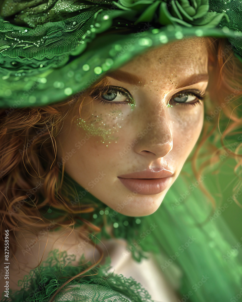 Irish Woman. Generated Image. A digital rendering of an Irish woman ...