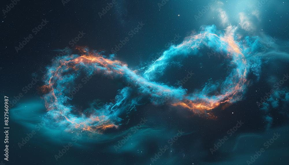 Stunning digital artwork depicting the idea of infinity with a ...
