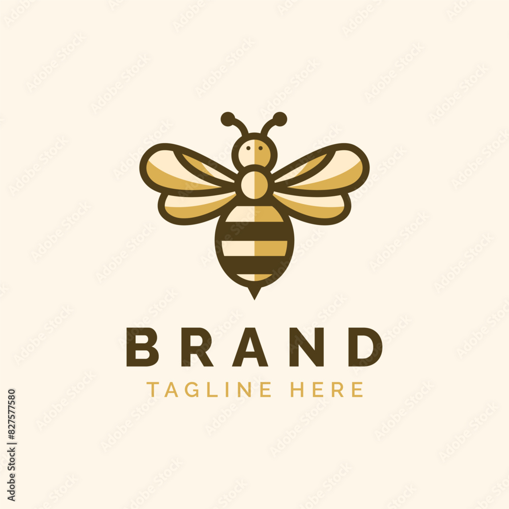 Bee Logo Design. Honey Bee logo for beekeeping and beehive business ...