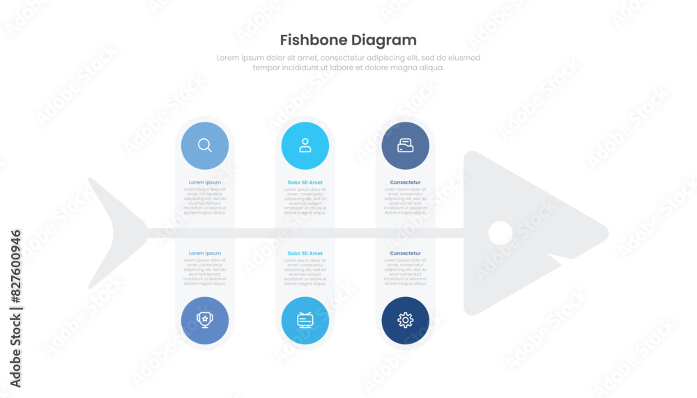 Fishbone diagram infographic template design Stock Vector | Adobe Stock
