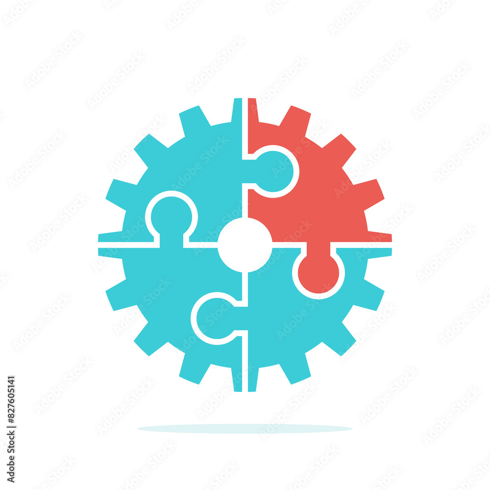 Unique part of jigsaw puzzle cog. Uniqueness, creativity, solution ...