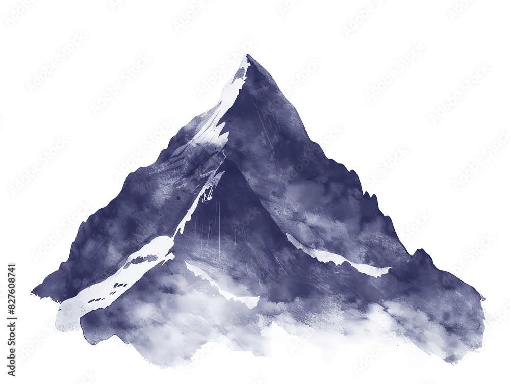 Mountain peak with a hiking trail flat design side view adventure ...