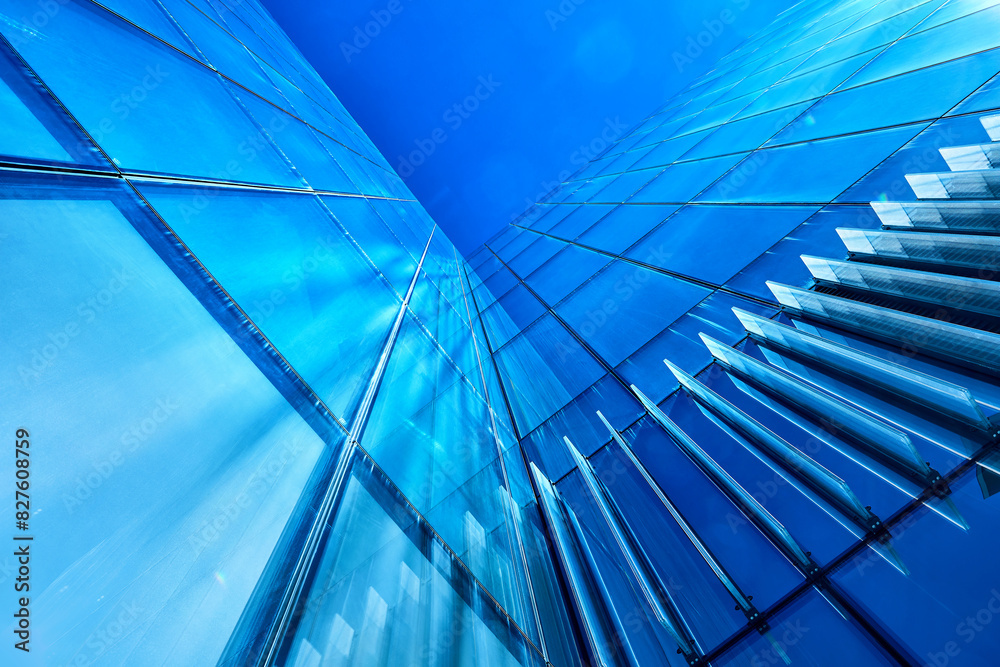 Skyscraper, high-rise office building, bottom to top view. Development ...