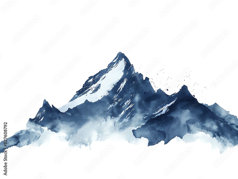 Mountain peak with a hiking trail flat design side view adventure ...