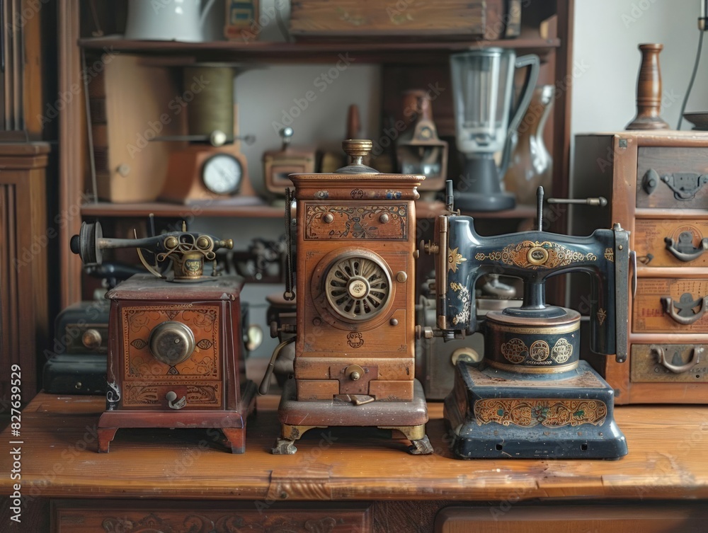 Antique Home Appliances Collection Visualize a collection of antique ...