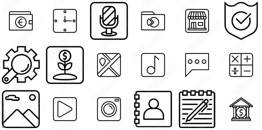 Mega Set Of Vector Application Icons Web Header Banner Design ...