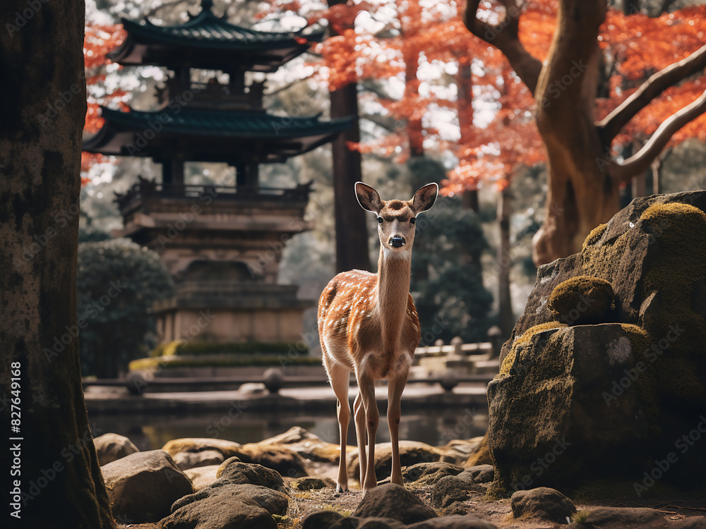 Nara Park, Kyoto, boasts a diverse population of deer and animals Stock ...