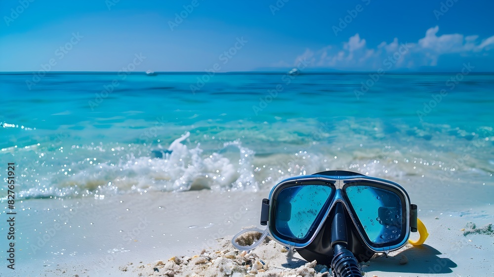 Solitary Scuba Mask Awaits New Owner to Uncover the Vivid Blue Ocean's ...