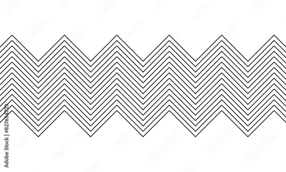 Zig Zag Horizontal Lines Vector. isolated on white background. vector ...