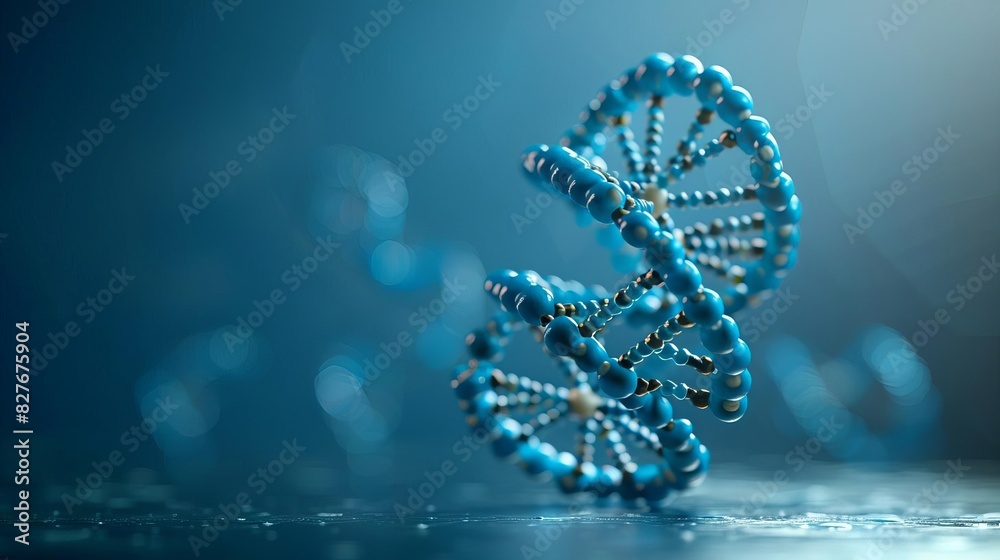 DNA strand in genetic testing process, front view, emphasizing ...