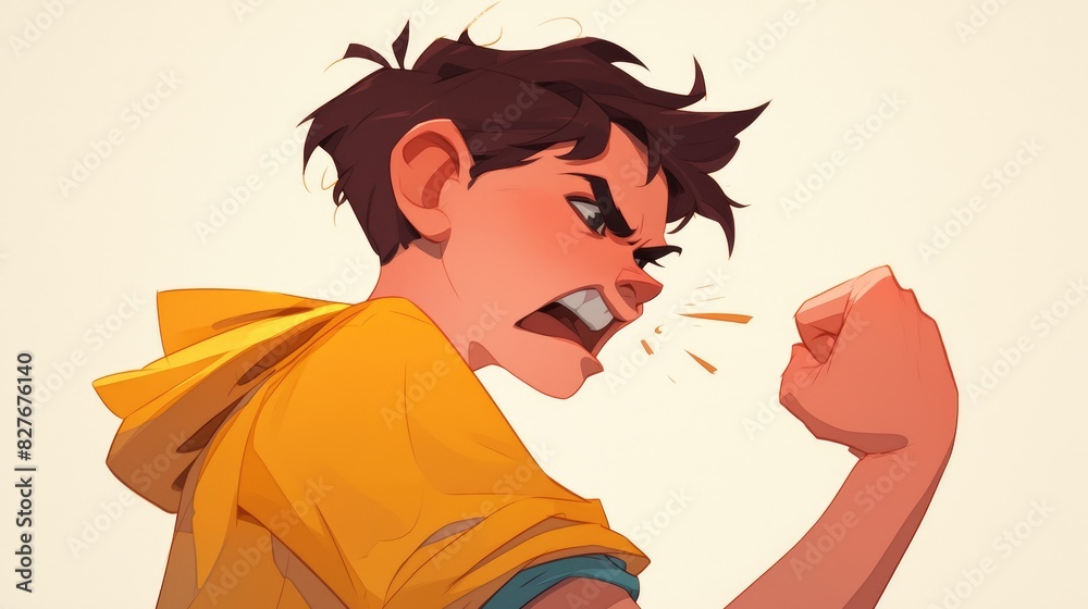 Illustration of a Frustrated and Angry Teenage Boy Cartoon Character A ...