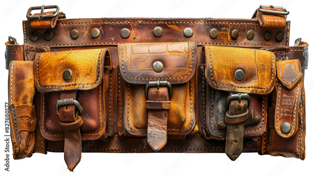 Tool belt isolated solid white background, without shadow, single ...