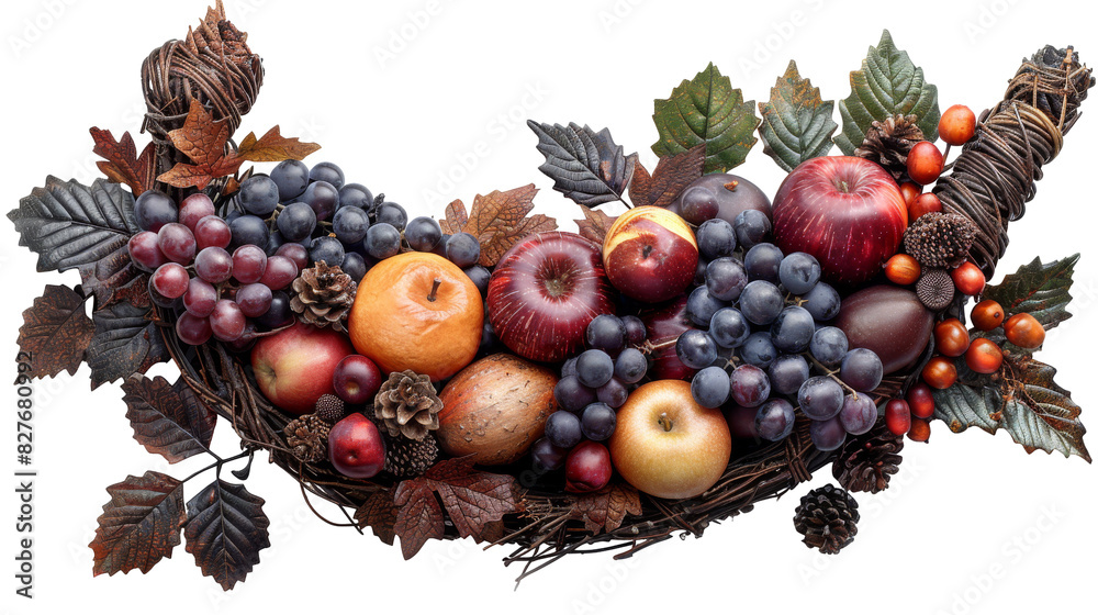 Cornucopia isolated solid white background, without shadow, single ...