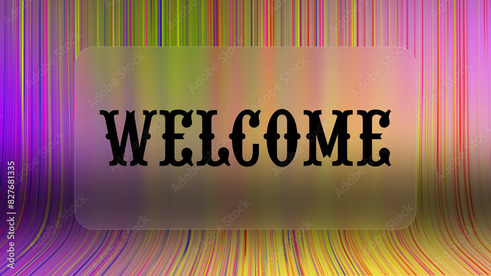 Welcome Text Animation on 4K Abstract colorful background with bright ...