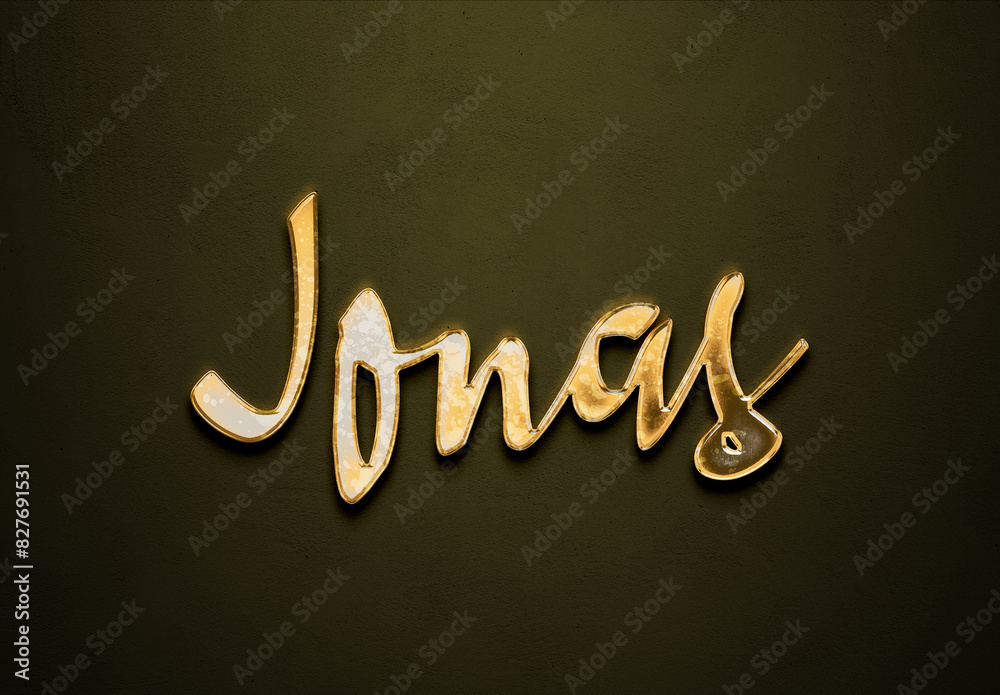 Old gold text effect of German name Jonas with 3D glossy style Mockup ...