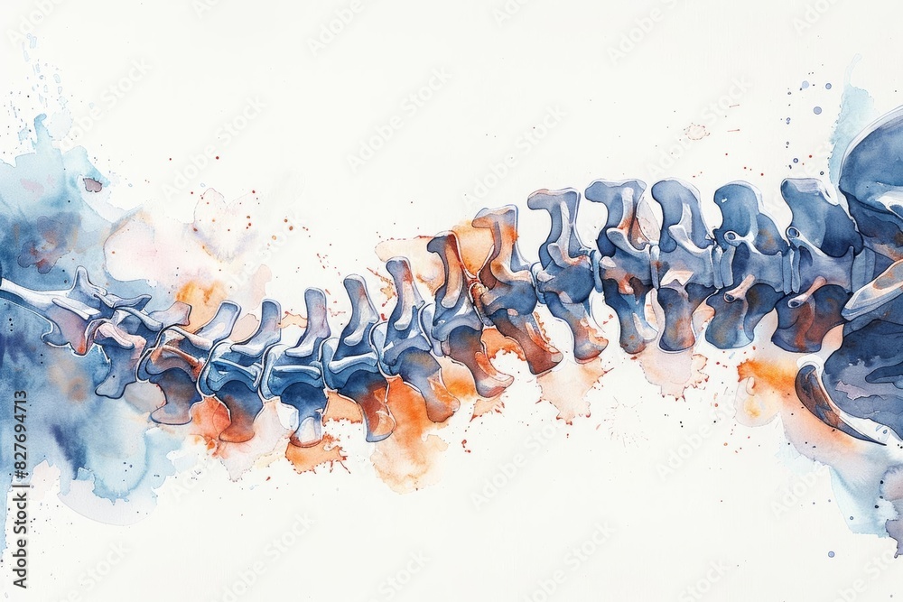 Full spinal column Xray, clear visibility of vertebrae, orthopedic ...