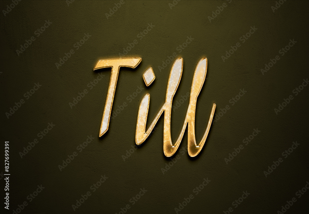 Old gold text effect of German name Till with 3D glossy style Mockup ...
