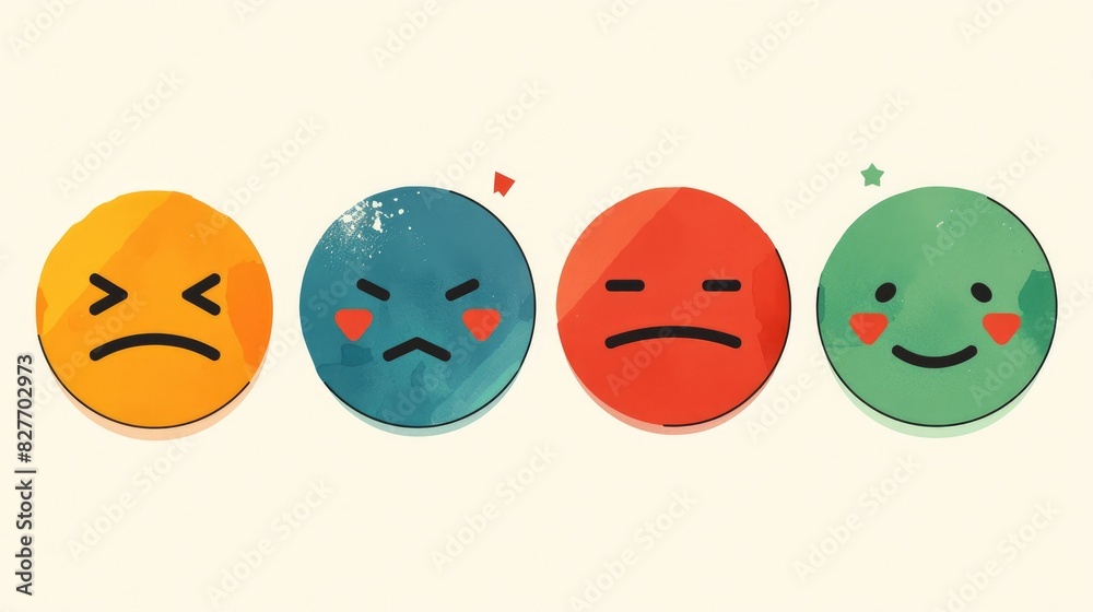 Evaluate emotions on a scale from red negative to green positive using ...