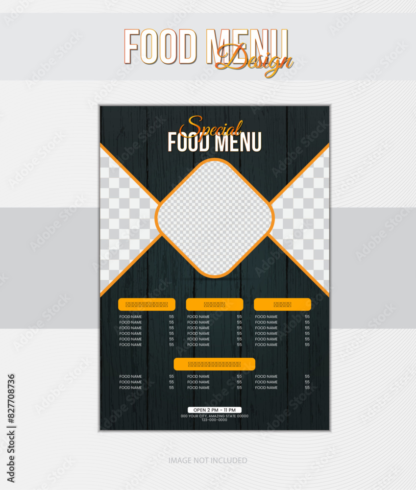 Food Menu Design, Burger Restaurant vector menu, Menu design Stock ...
