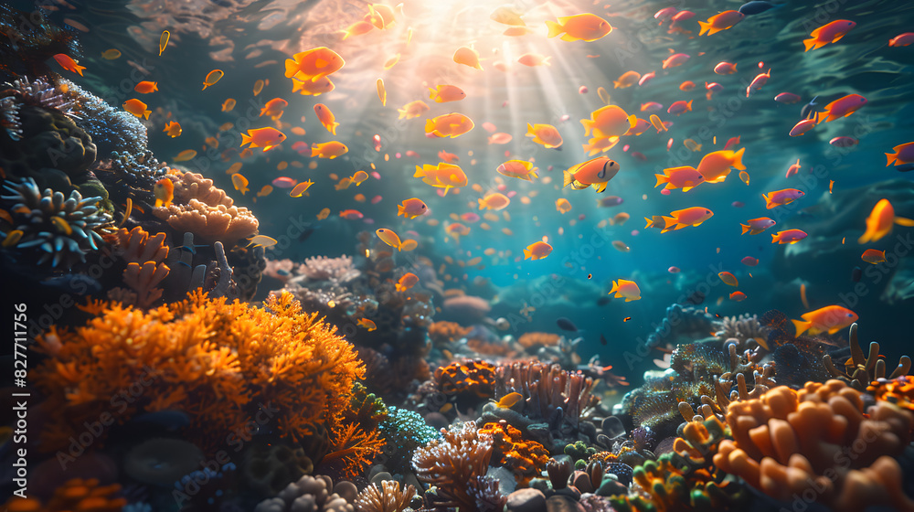 red coral reef, Caribbean Depths The Reefscape Abstract Underwater ...