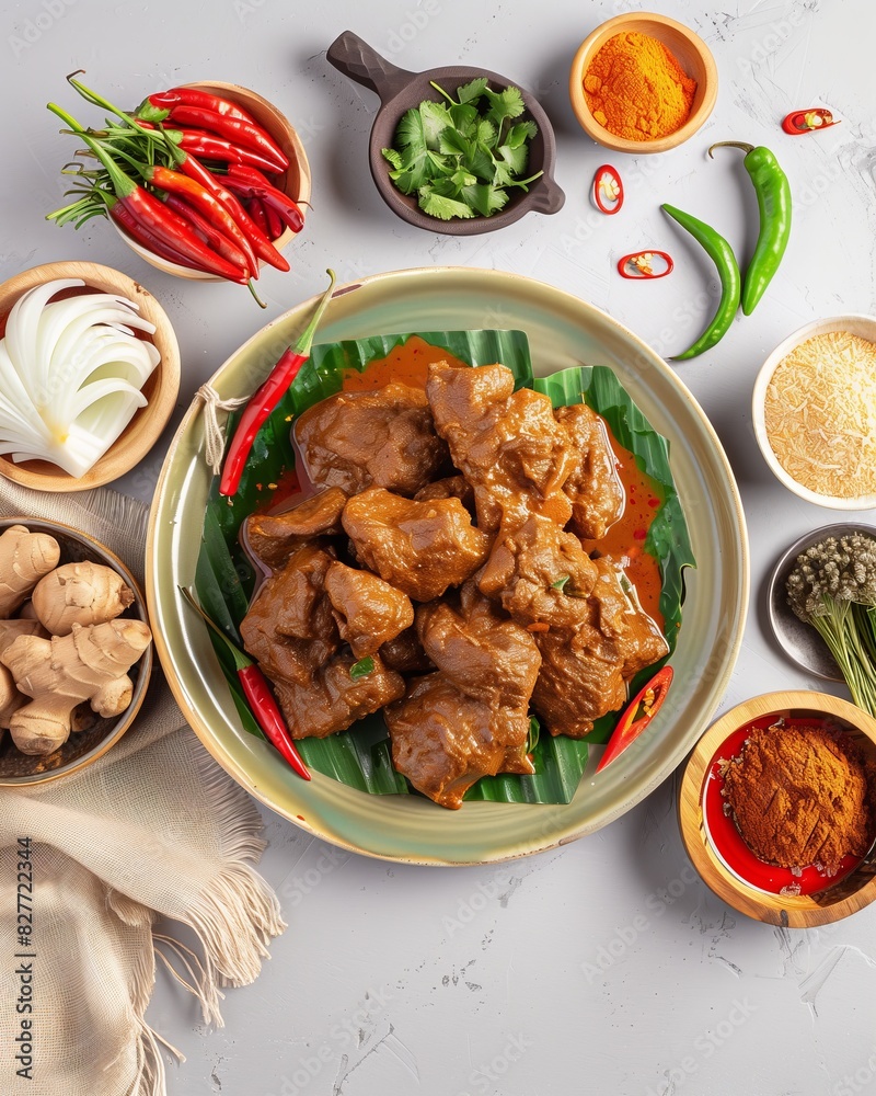 Rendang Pork. Rendang is a spicy meat from West Sumatra Minangkabau in ...