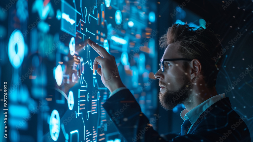 The innovative digital strategist uses an interactive display to ...