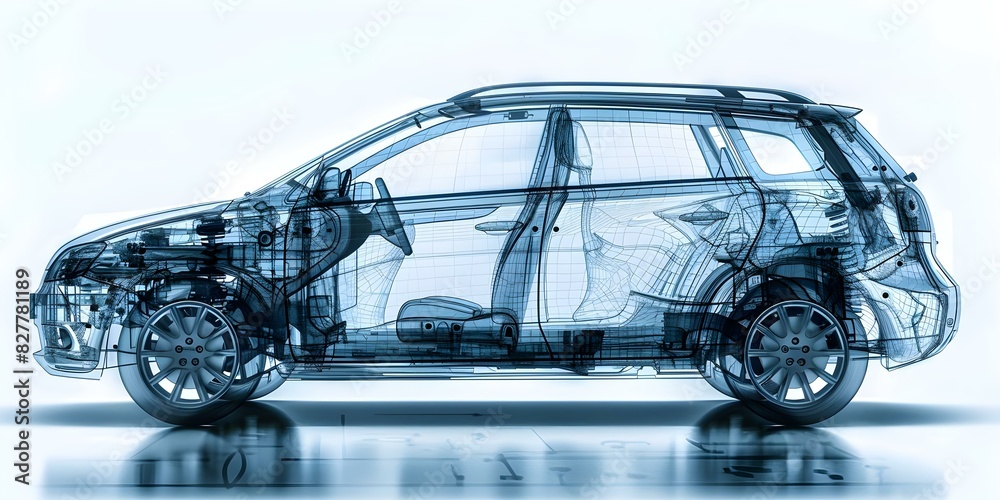 X-ray Technology Revealing Car Structure and Frame. Concept Automotive ...