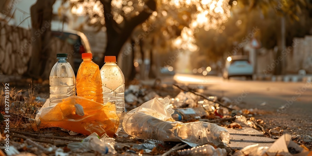 Visual representation of environmental pollution with plastic waste ...