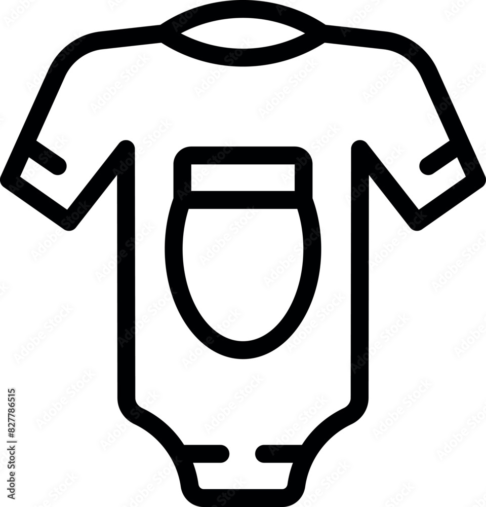 Simple black and white baby onesie line icon vector design for web ...