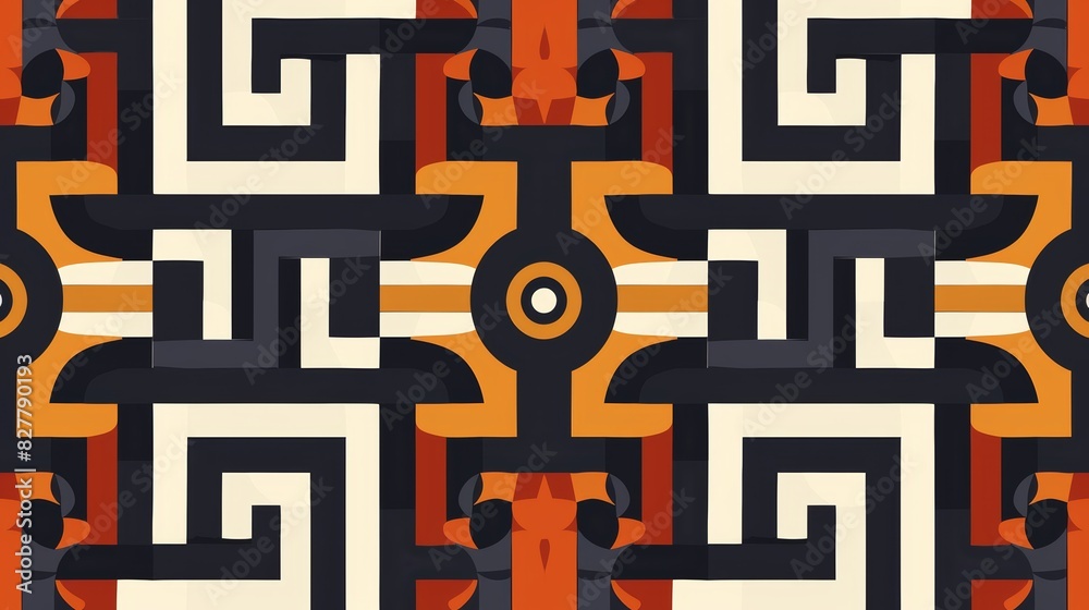 Design a Greek key pattern with continuous, interlocking lines forming ...