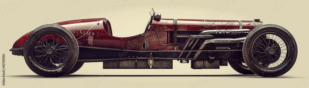 Vintage racing car design, sepia tones and retro aesthetic, set against ...