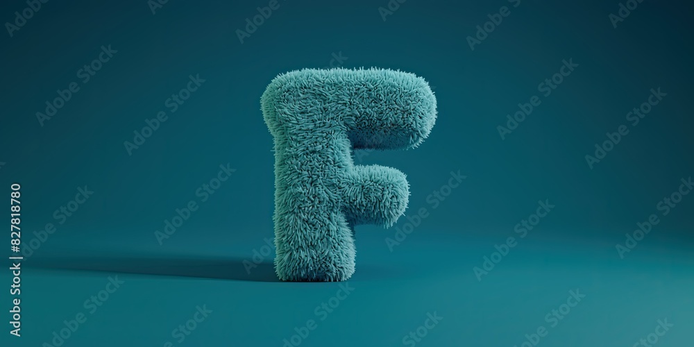 Fur letter F, 3D alphabet. Hair fluffy english font for kids education ...