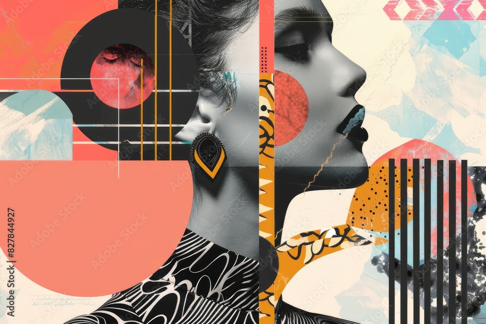 A dynamic collage template with placeholders for photos, text, and ...