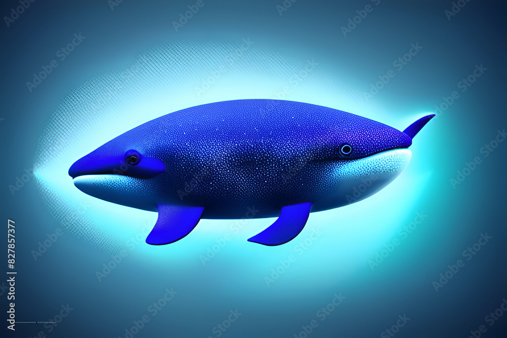 Blue whale composed of polygon. Marine animal digital concept. Low poly ...