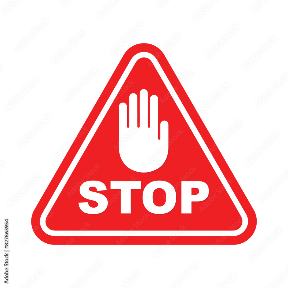 Stop sign hand showing stop symbol Stock Vector | Adobe Stock