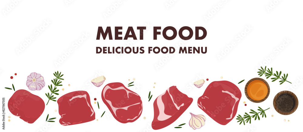 Food meat illustration Use for cooking steak and grilling vector ...