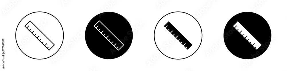 School Ruler icon set. size, height, distance ruler vector symbol ...