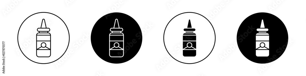 Sauce icon set. tomato ketchup bottle vector symbol. sauce squeeze ...