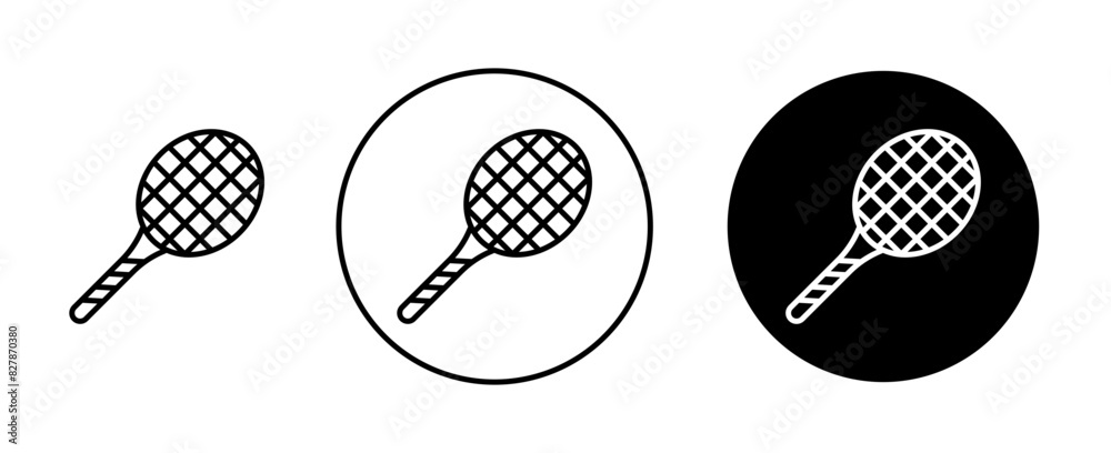 Racquet icon set. tennis racket vector symbol. bat tennis championship ...