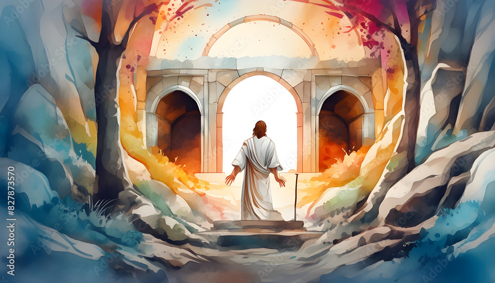 Resurrection of Jesus. The tomb is discovered to be empty. with ...
