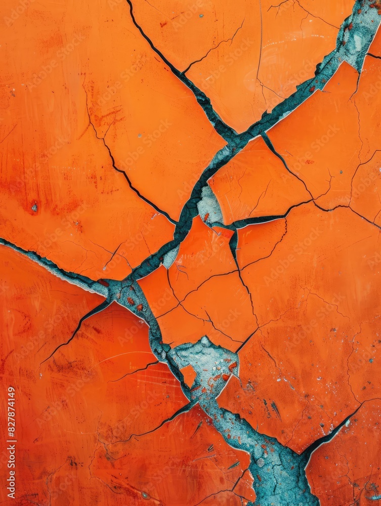 Overhead image of a brightly colored ground displaying a dramatic ...