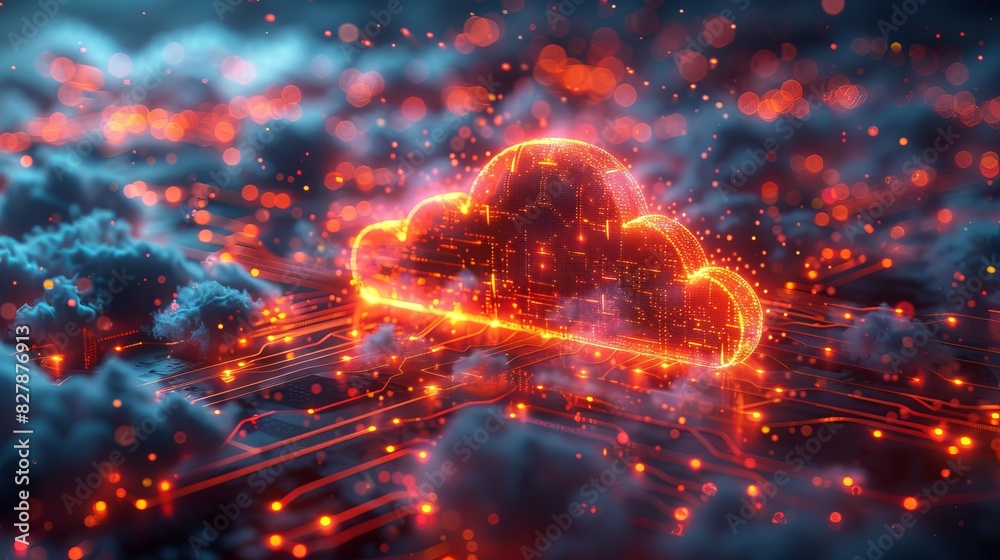 Cloud architecture platform and internet infrastructure concept. Abstract technology background ...