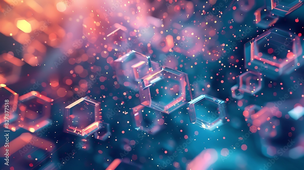 An artistic interpretation of a digital hexagon abstract background ...