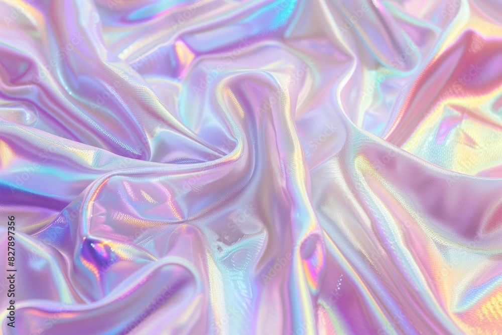Iridescent Texture. Holographic Gradient. Pink Shiny Shapes. Fashion ...